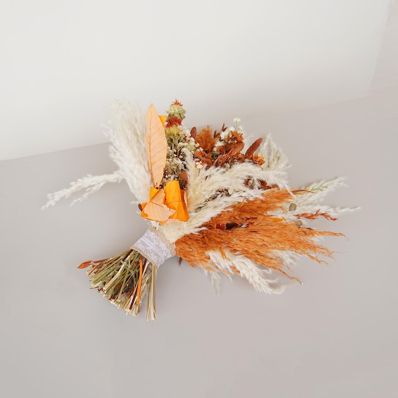 Bride Wedding Bouquet ,baby's Breath+ Pampas Flower Dried Flower Bridal ...