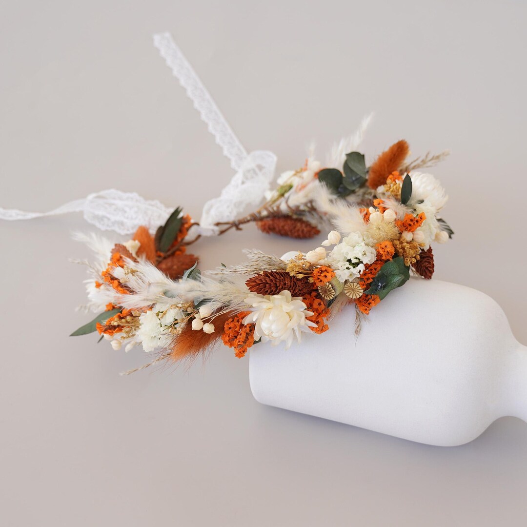 Daisy+rabbit Tail Dried Flowers Crown,dried Flowers Crown,bridal Crowns ...