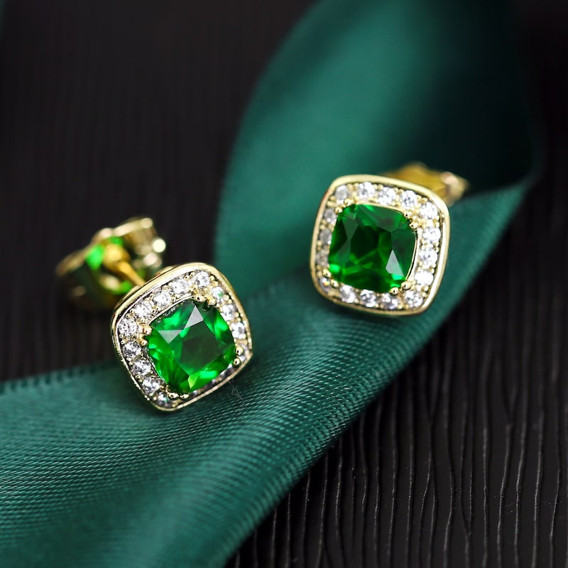 Green Earrings - Etsy