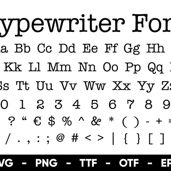Typewriter Embroidery Font - Etsy