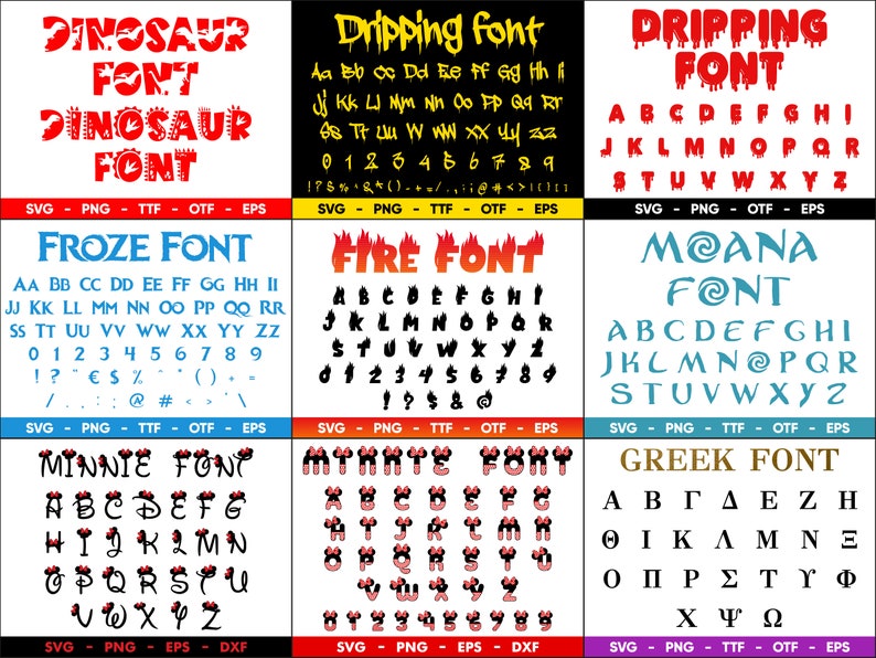 Font Bundle, SVG, TTF, OTF Mickey Mouse Font, Toy Story Font, Dripping ...