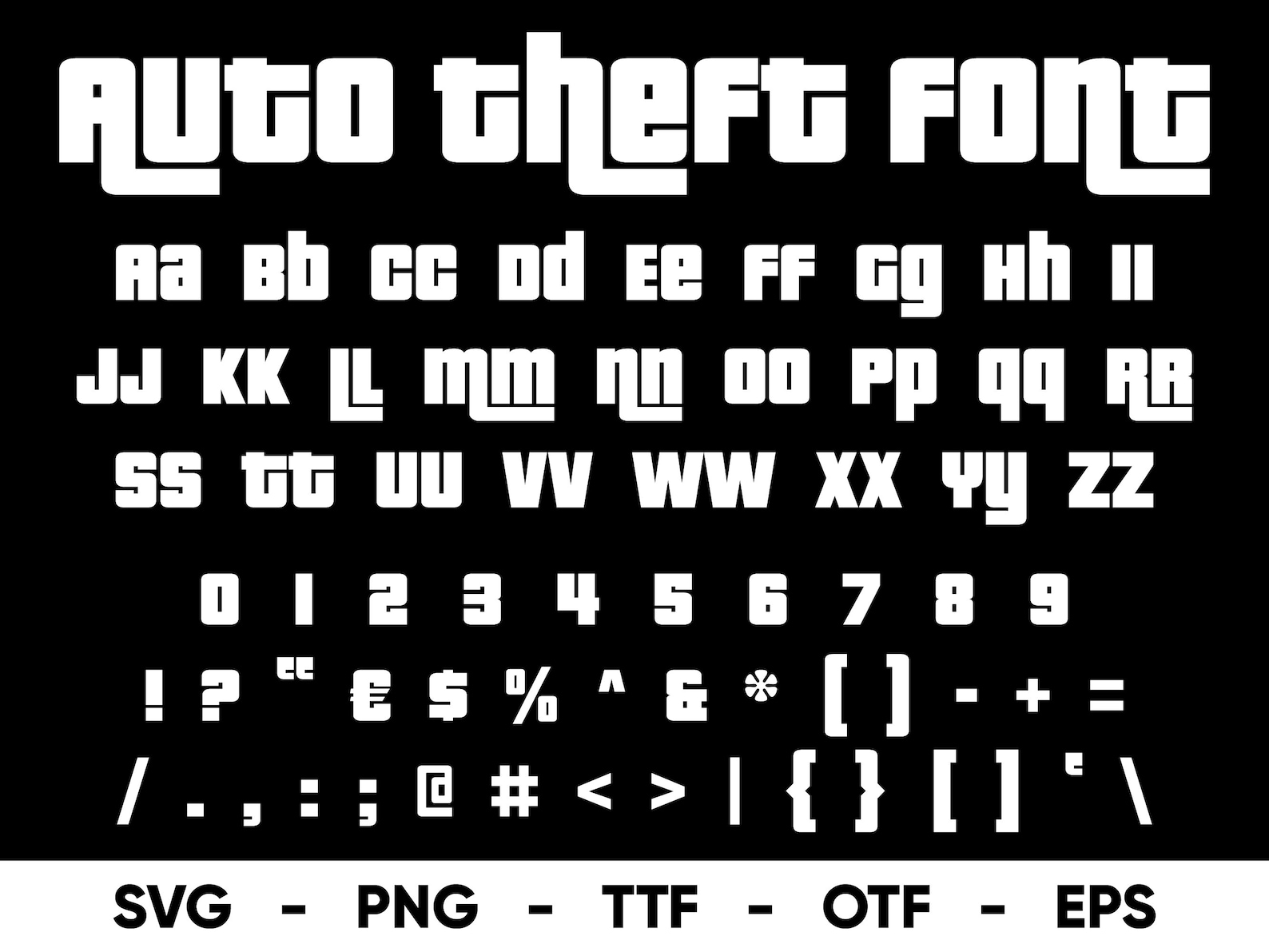 Auto Theft Font SVG, Gaming Font Svg Files for Cricut and Silhouette ...