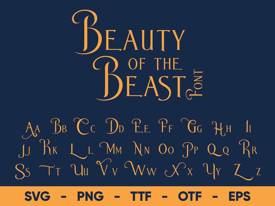 Beauty of the Beast Font SVG, Belle Font Svg Files for Cricut and Silhouette, Princess Font Ttf ...