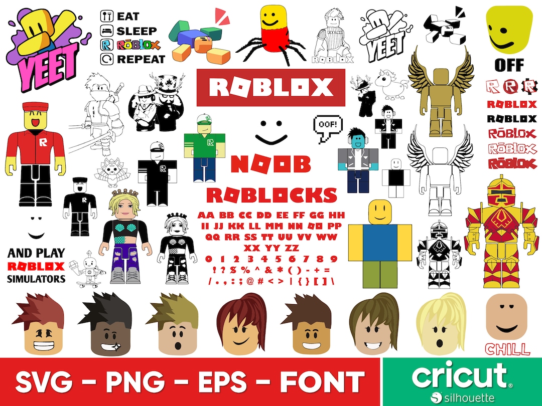 Roblox SVG Bundle, Roblox Font, Gaming Svg Files for Cricut, Roblox Png ...