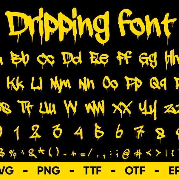 Drip Font Files - Etsy