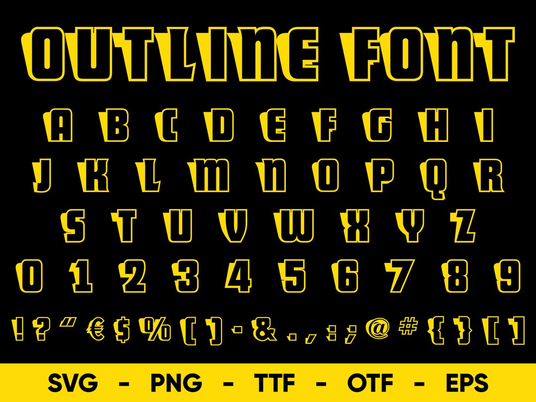 Outline Font SVG, Shadow Font Svg Files for Cricut and Silhouette ...