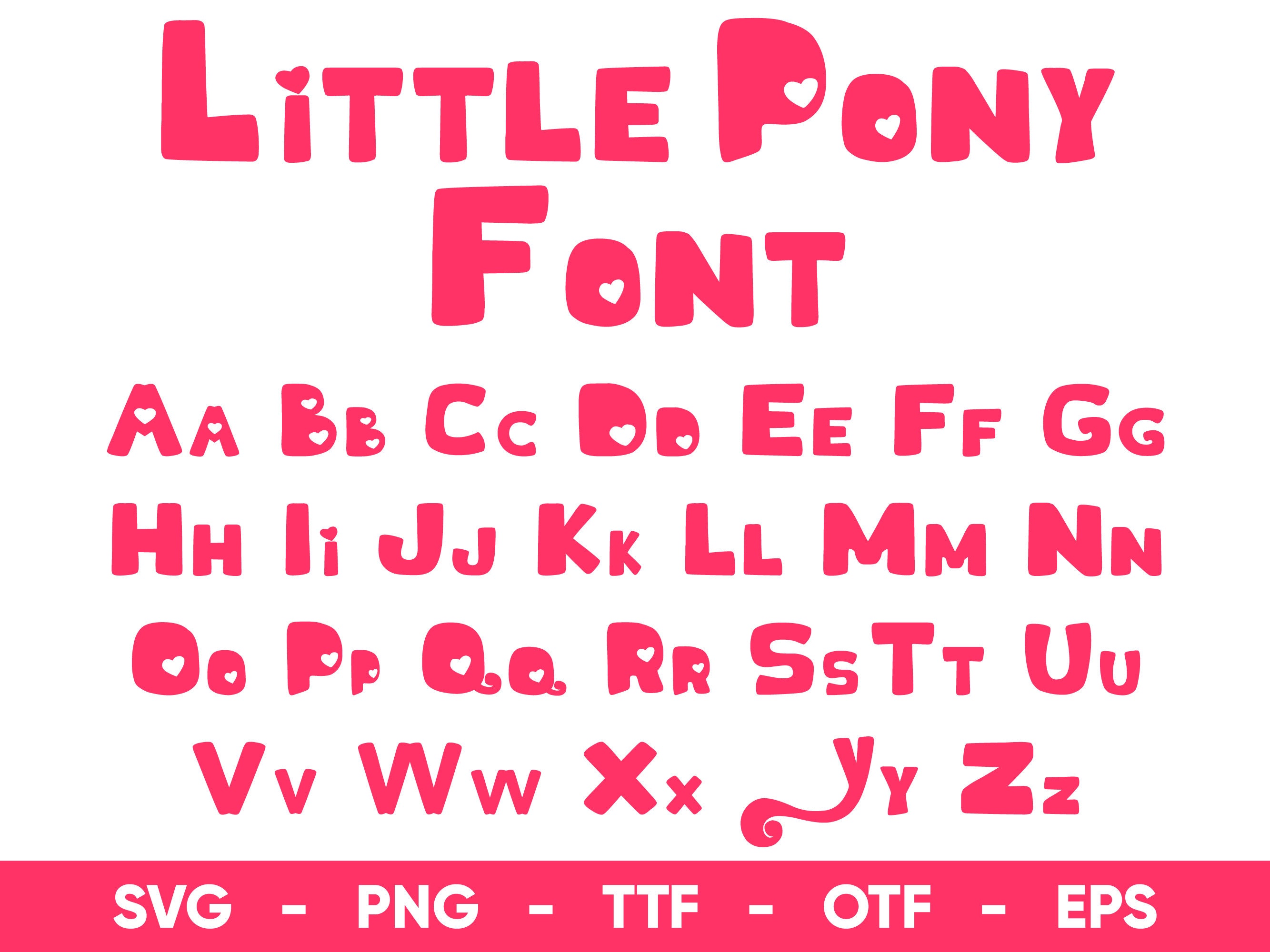 Little Pony Font SVG, Little Pony Alphabet Ttf, Otf, Png, Eps, Svg ...
