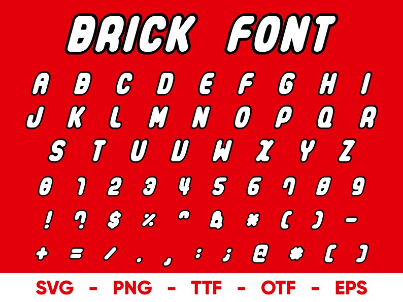 Brick Font SVG, Building Font Svg Files for Cricut and Silhouette ...
