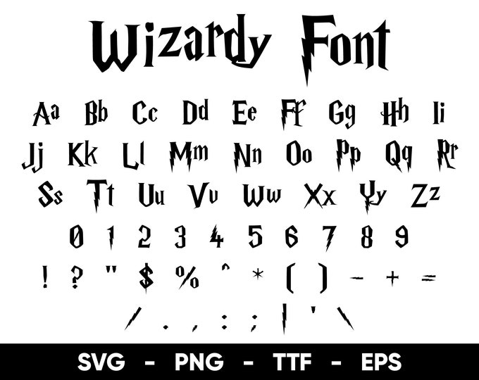 Wizard Medieval Font Svg, Dxf, Eps, Png, TTF; Gothic Letters, Fairy ...