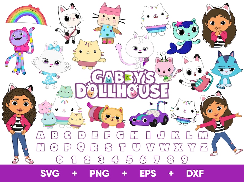 Gabbys Dollhouse SVG Bundle, Gabbys Dollhouse Font Svg, Gabbys ...