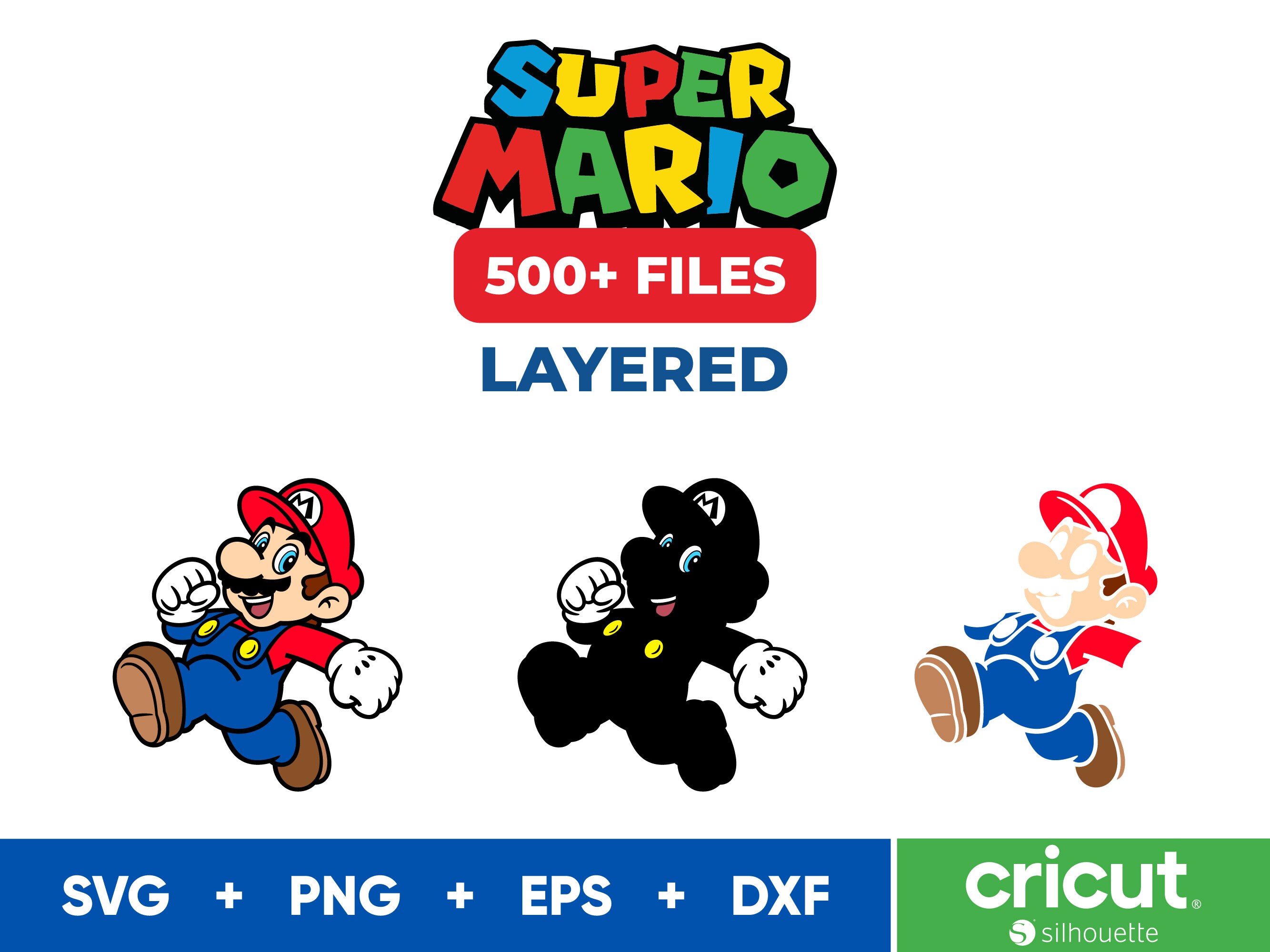 Super Mario SVG Bundle, Super Mario Font Svg, Luigi Svg Files for Cricut and Silhouette, Clipart ...