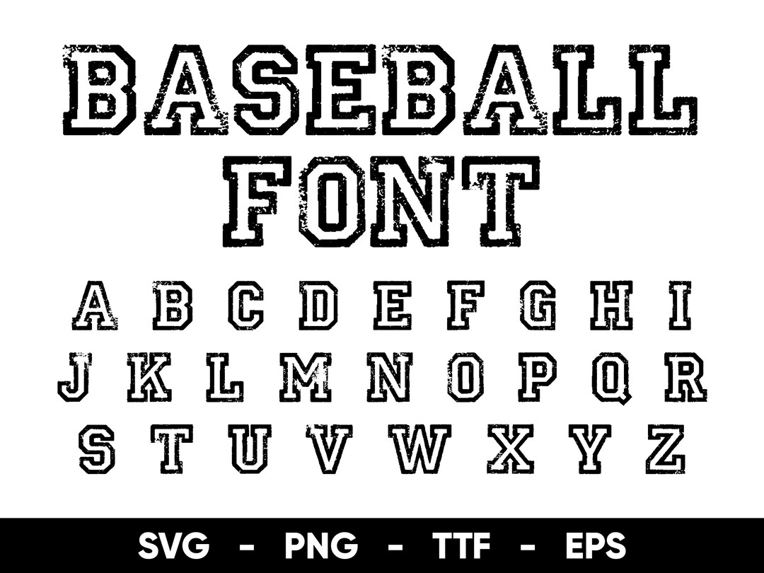 Baseball Font SVG, College Alphabet Svg Files for Cricut and Silhouette ...