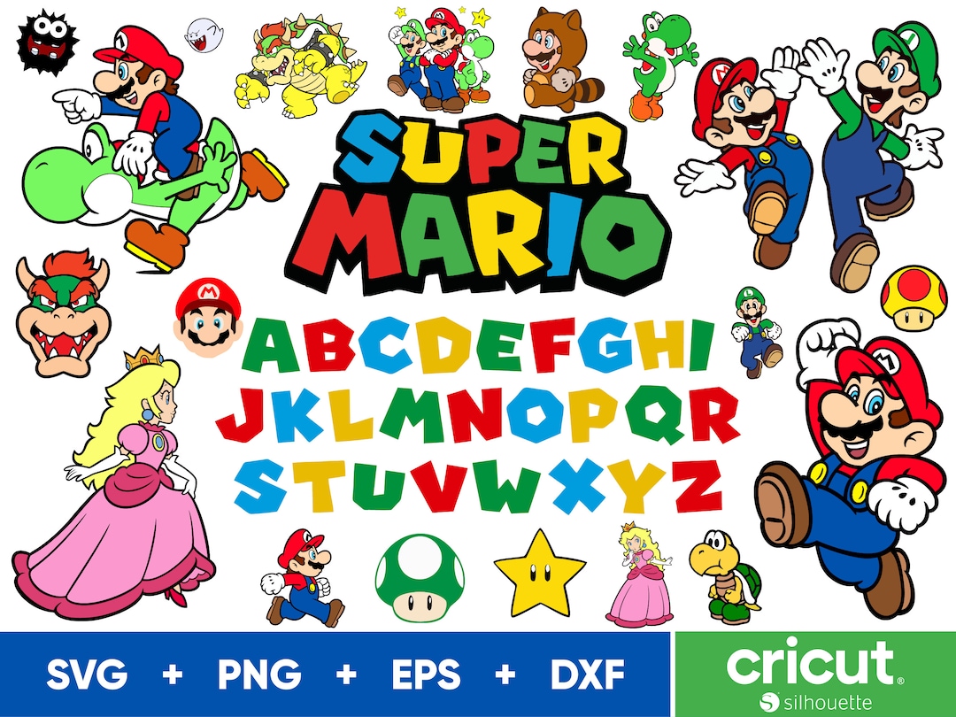 Super Mario SVG, Mario Png, Layered Digital Vector Files, Yoshi Svg ...