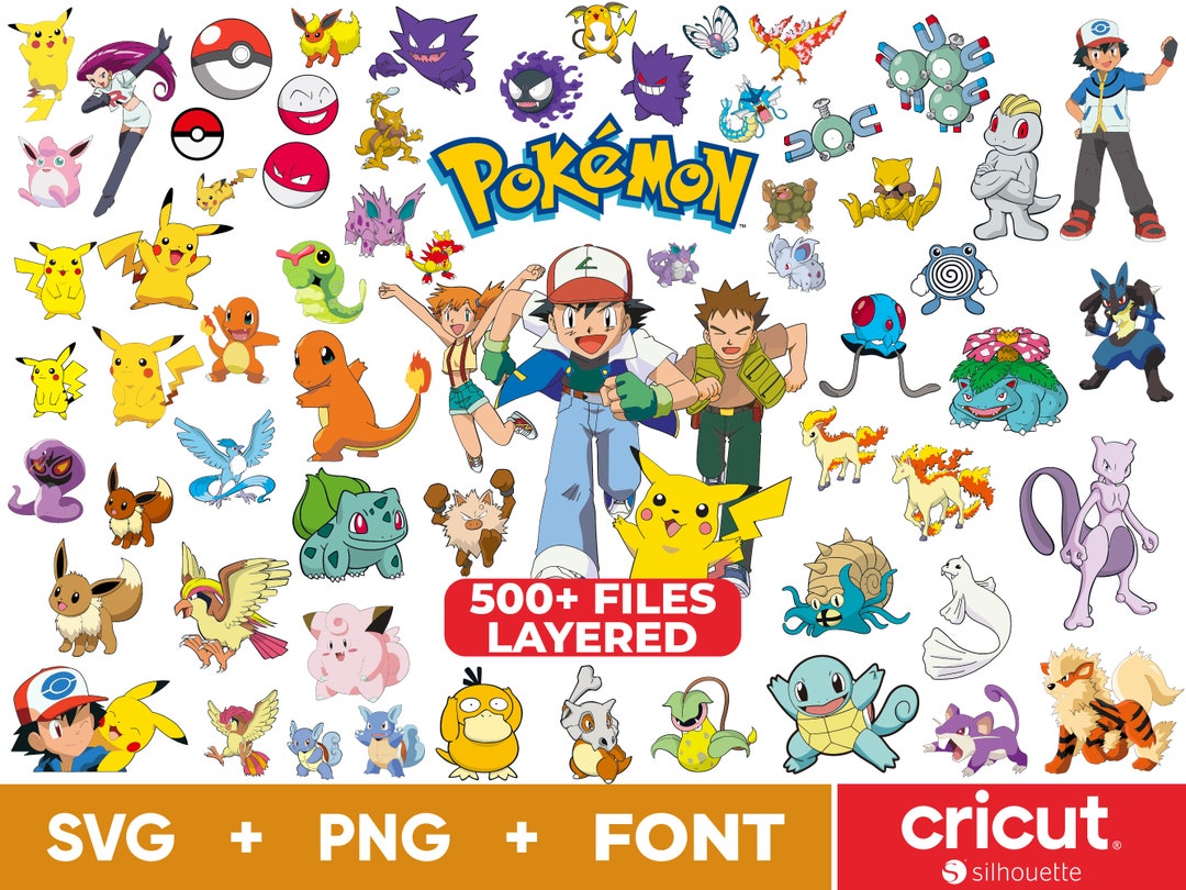 Más de 500 Pokémon SVG, archivos Svg de Pokémon para Cricut y silueta ...