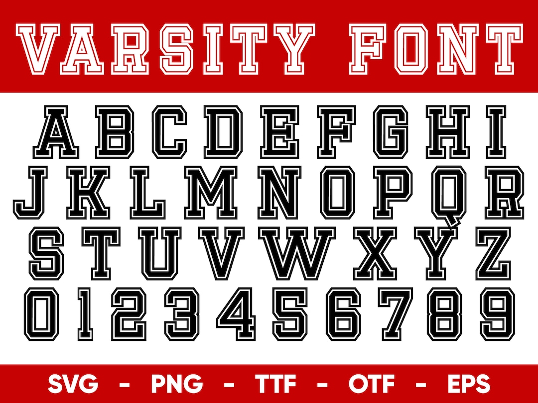 Varsity Font SVG: College Outline Alphabet (digital Download) - Etsy