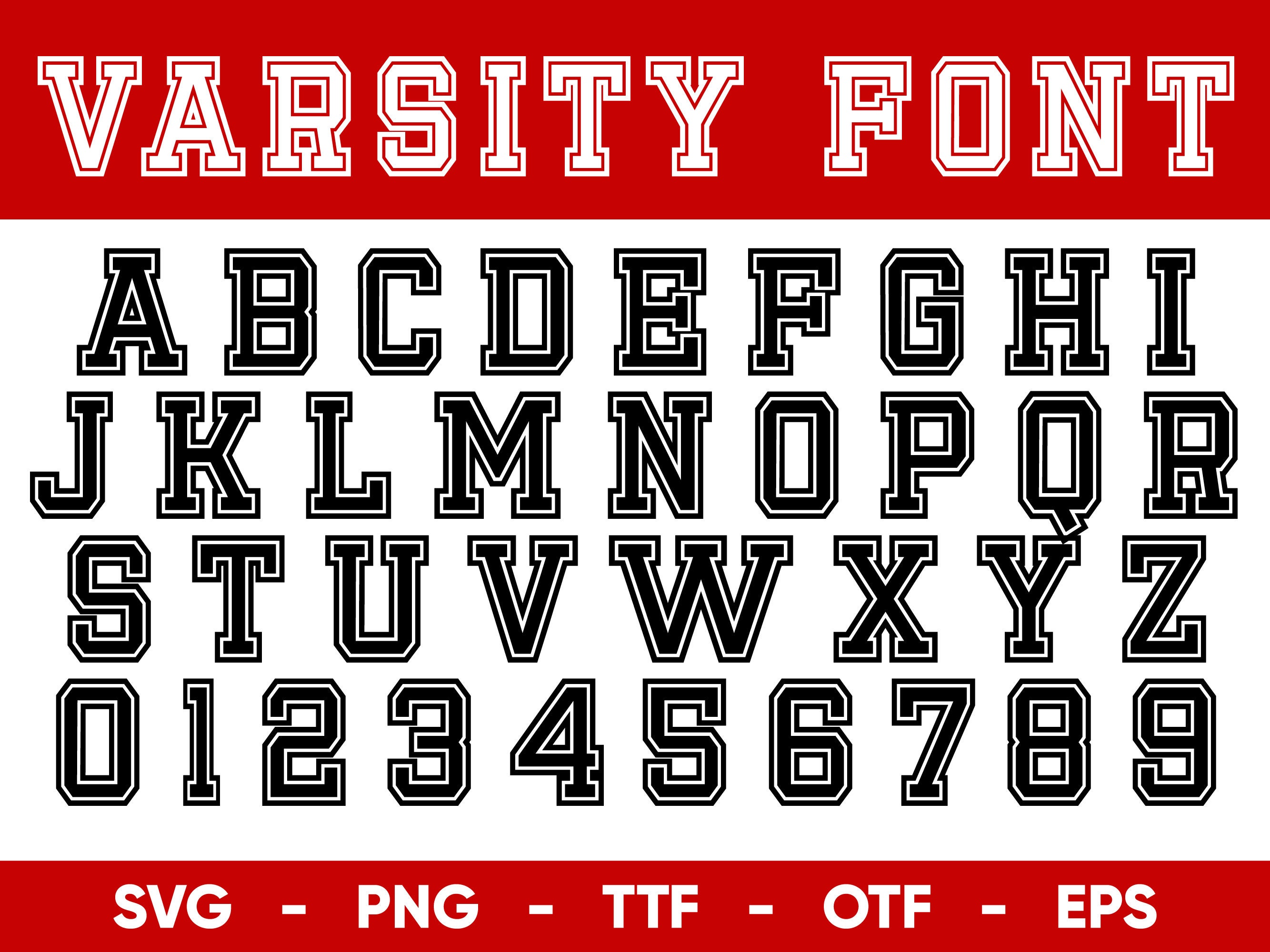 Varsity Font SVG, College Font Svg Files for Cricut and Silhouette ...