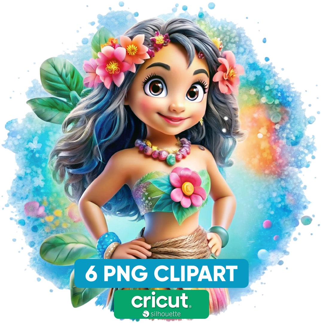 6 PNG Moana Clipart, Moana Watercolor Splash Png Files, Baby Moana Png ...