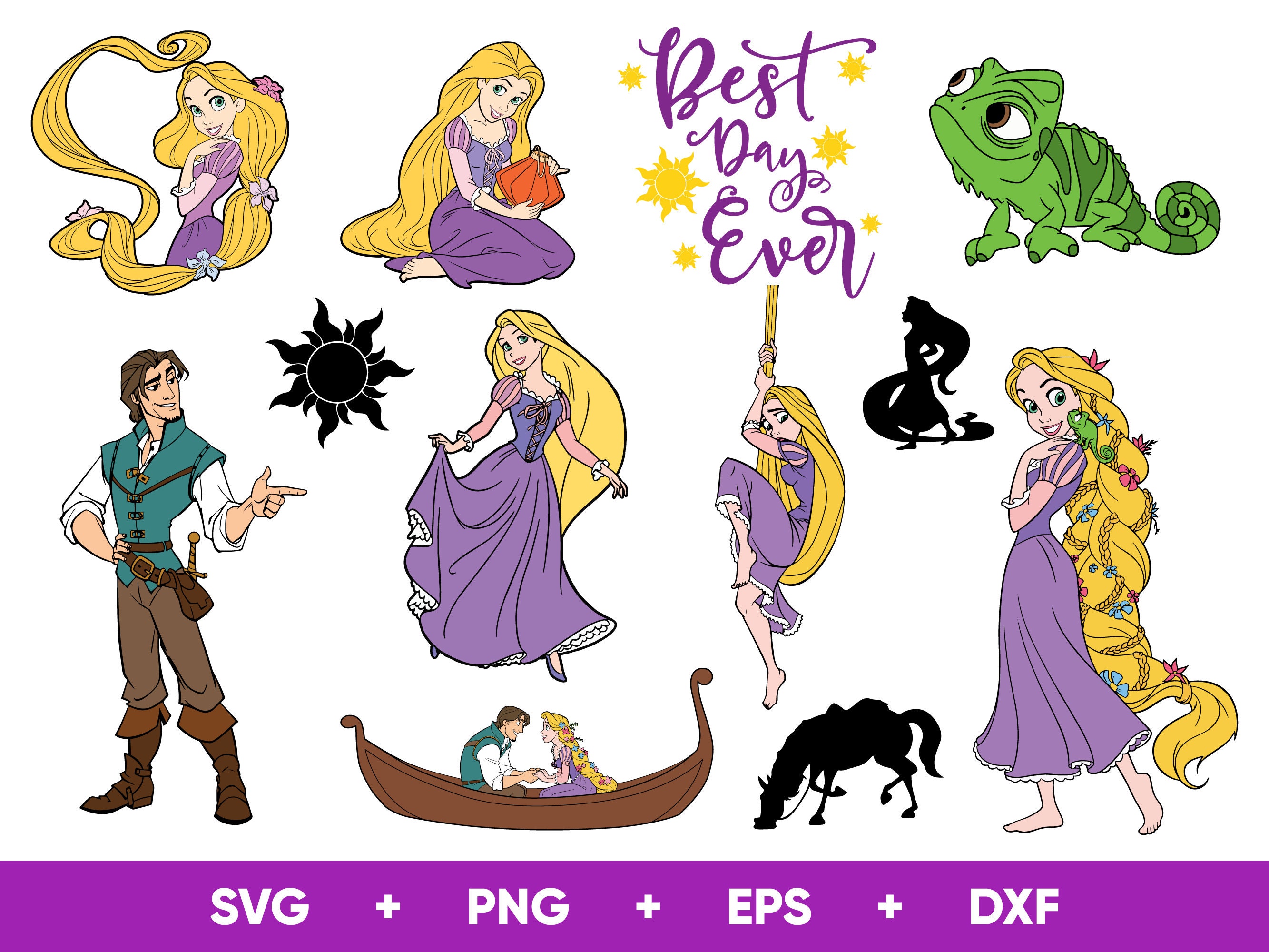 Rapunzel SVG, Tangled Png, Layered Digital Vector File, Rapunzel ...
