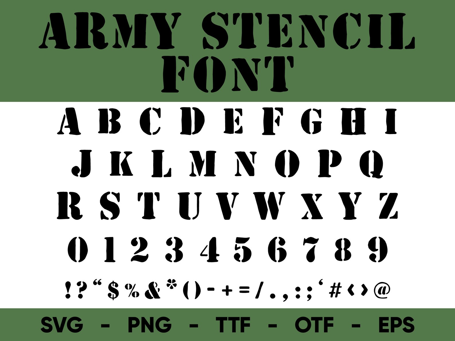 Army Stencil Font SVG, Military Font Svg Files for Cricut and ...