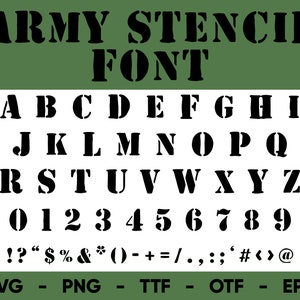 Army Stencil Font SVG, Military Font Svg Files for Cricut and ...