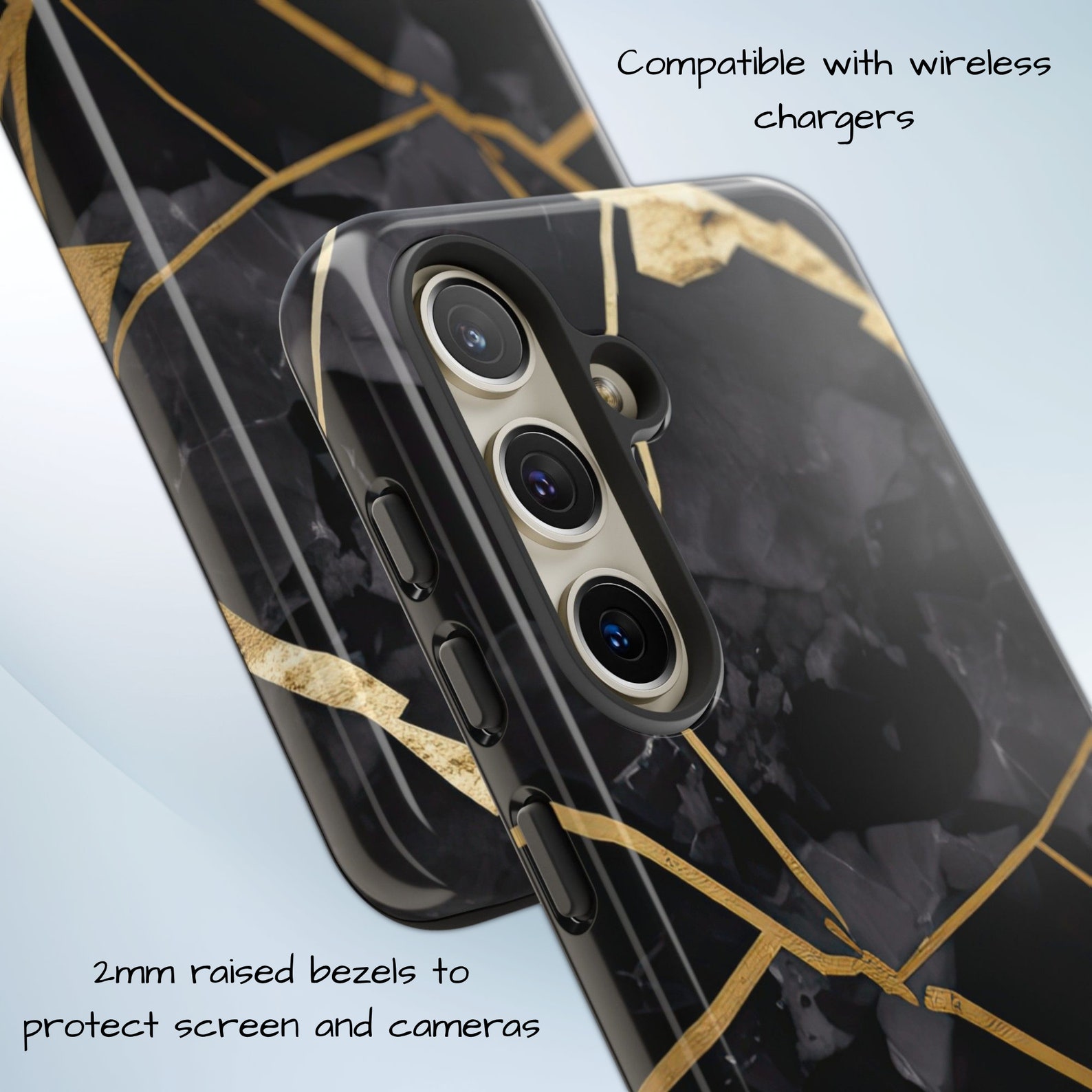 Kintsugi Black and Gold Tough Phone Case, Hard Case for iPhone and ...