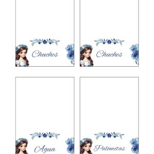 Editable Food Cards, Food Card for Treats, Food Label Template for ...