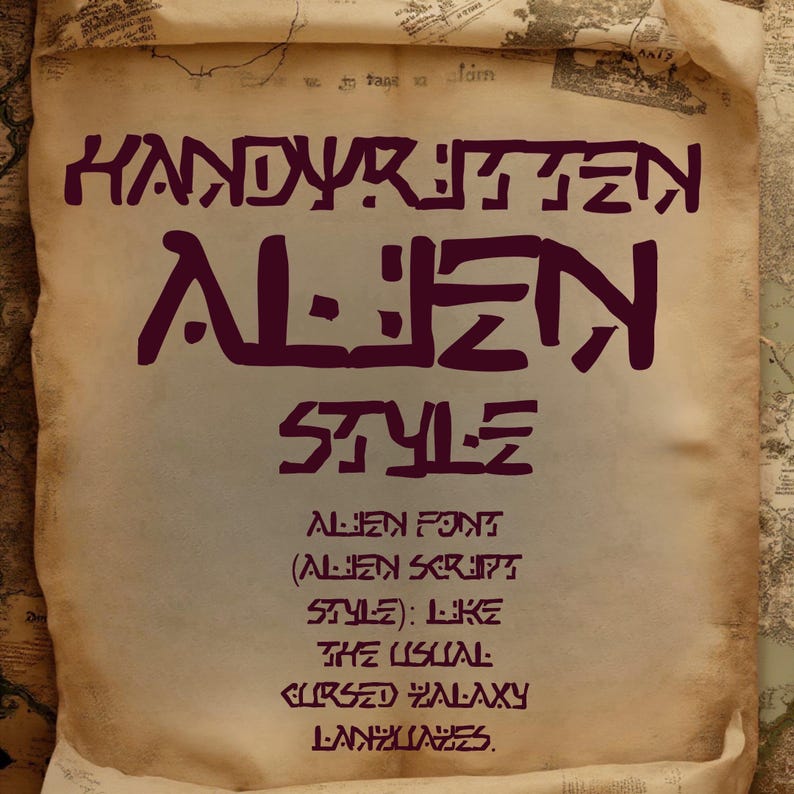 Alien Script Handwriting Font – Futuristic OTF Typography for Sci-fi ...