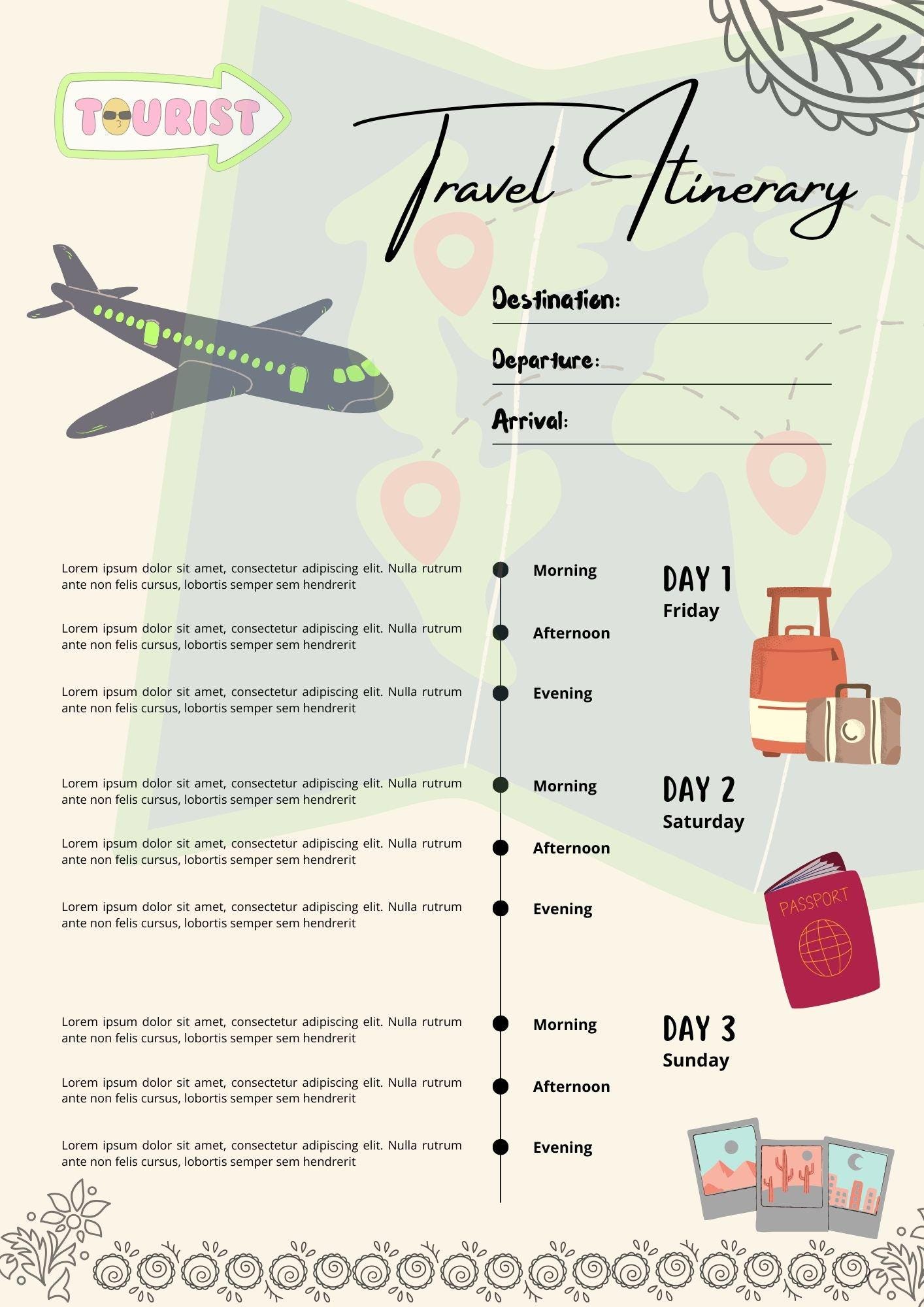 Travel Itinerary Planner PDF | Printable Trip Organizer | Vacation ...