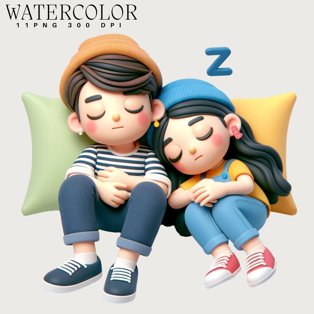 Coupling Cute, Cute Couple Illustration PNG Notion Style Digital Art ...