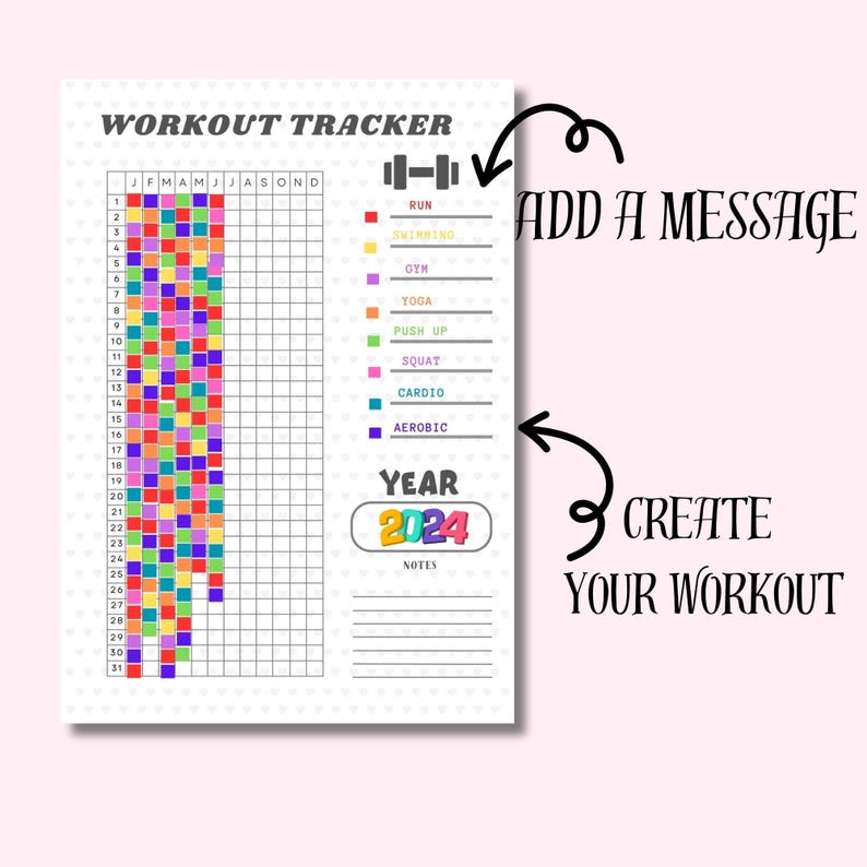 Workout Tracker Printable | Fitness Log & Exercise Planner PDF ...