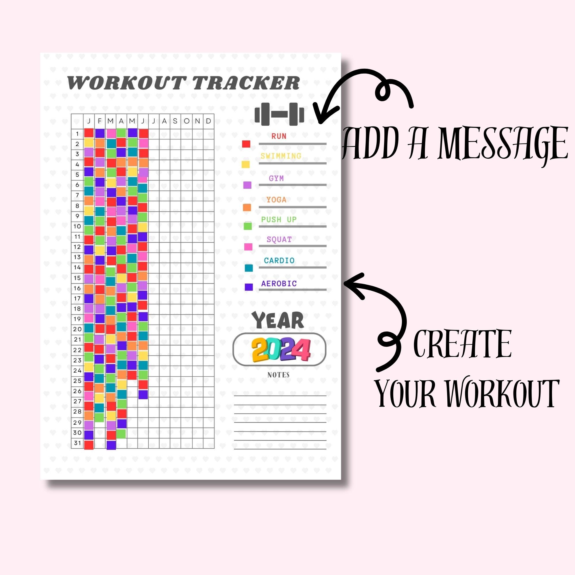 Workout Tracker Printable | Fitness Log & Exercise Planner PDF ...