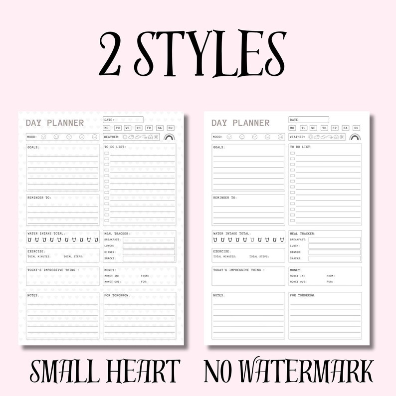 1 Day Planner A5 PDF Printable | Daily Organizer Digital Download ...