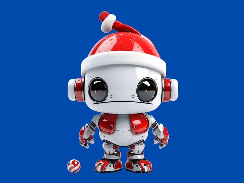 Robot Clipart 3 Robot Christmas JPG PNG Festive Clipart for - Etsy