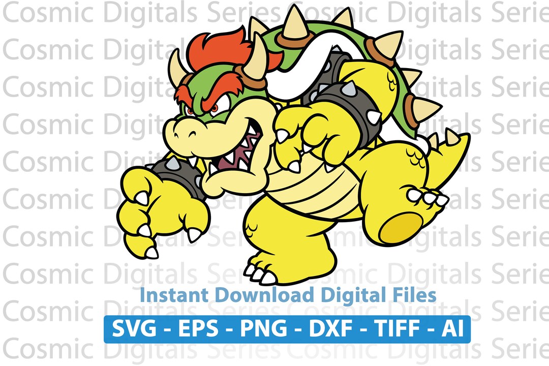Bowser Svg, Bowser Png, Bowser Eps, Super Mario Designs, Bowser Cricut ...