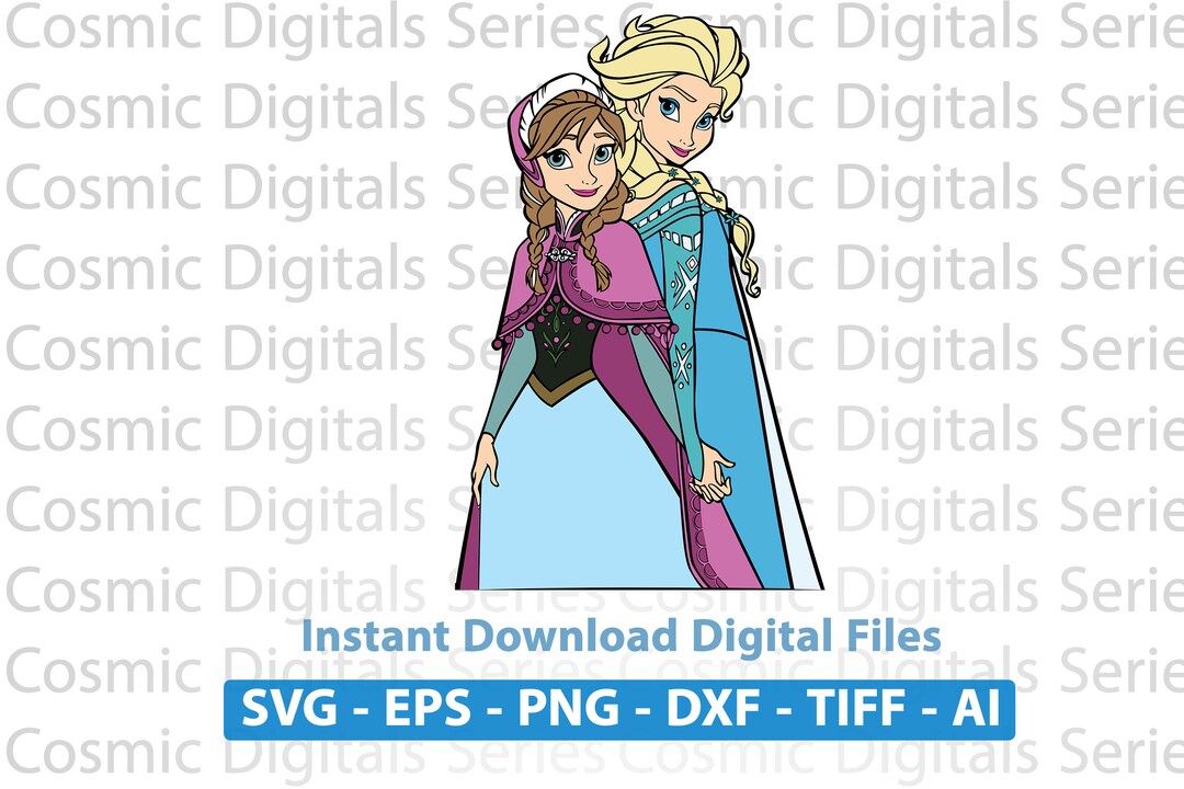 Elsa and Anna Frozen Svg, Elsa and Anna Svg, Frozen Anna Svg, Elsa and ...