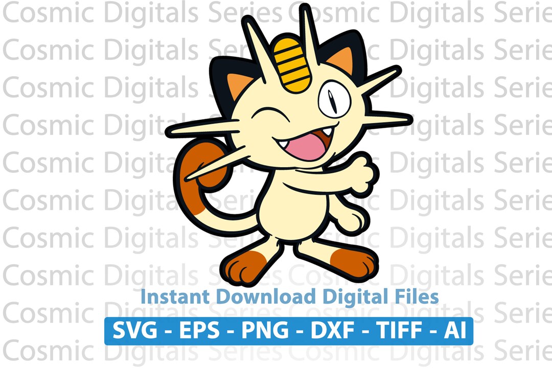 Meowth Svg, Meowth Png, Pokemon Svg, Meowth Clipart, Meowth Silhouette ...