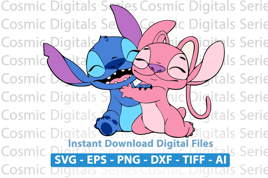 Stitch and Angel Svg, Stitch and Angel Clipart, Cute Stitch Svg, Stitch ...