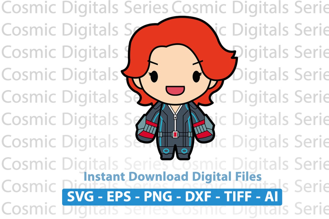 Chibi Black Widow, Chibi Hero, Cute Black Widow, Black Widow Png, Black ...