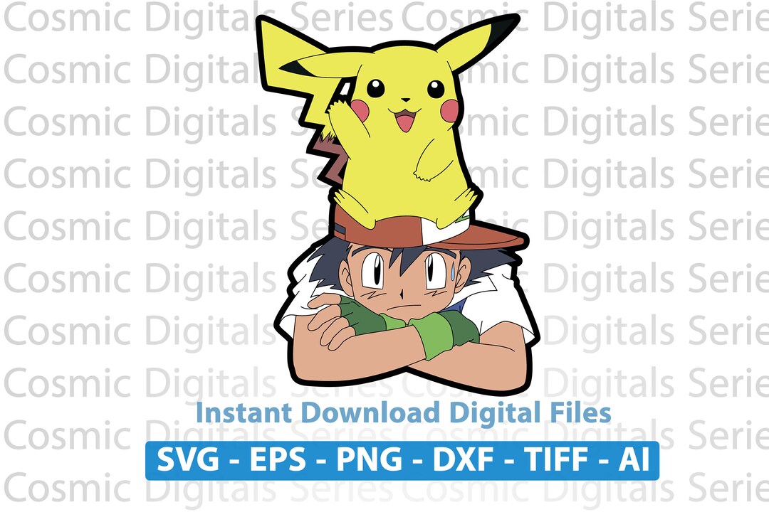 Ash and Pikachu Svg, Ash Pikachu Png, Pokemon Svg, Ash Pikachu Clipart ...