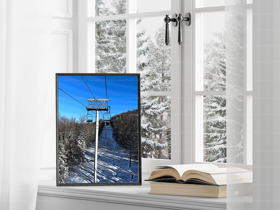 Ski Chairlift Cartoon Digital Download L DIY Home Decor L Budget Friendly Digital Downloads ...