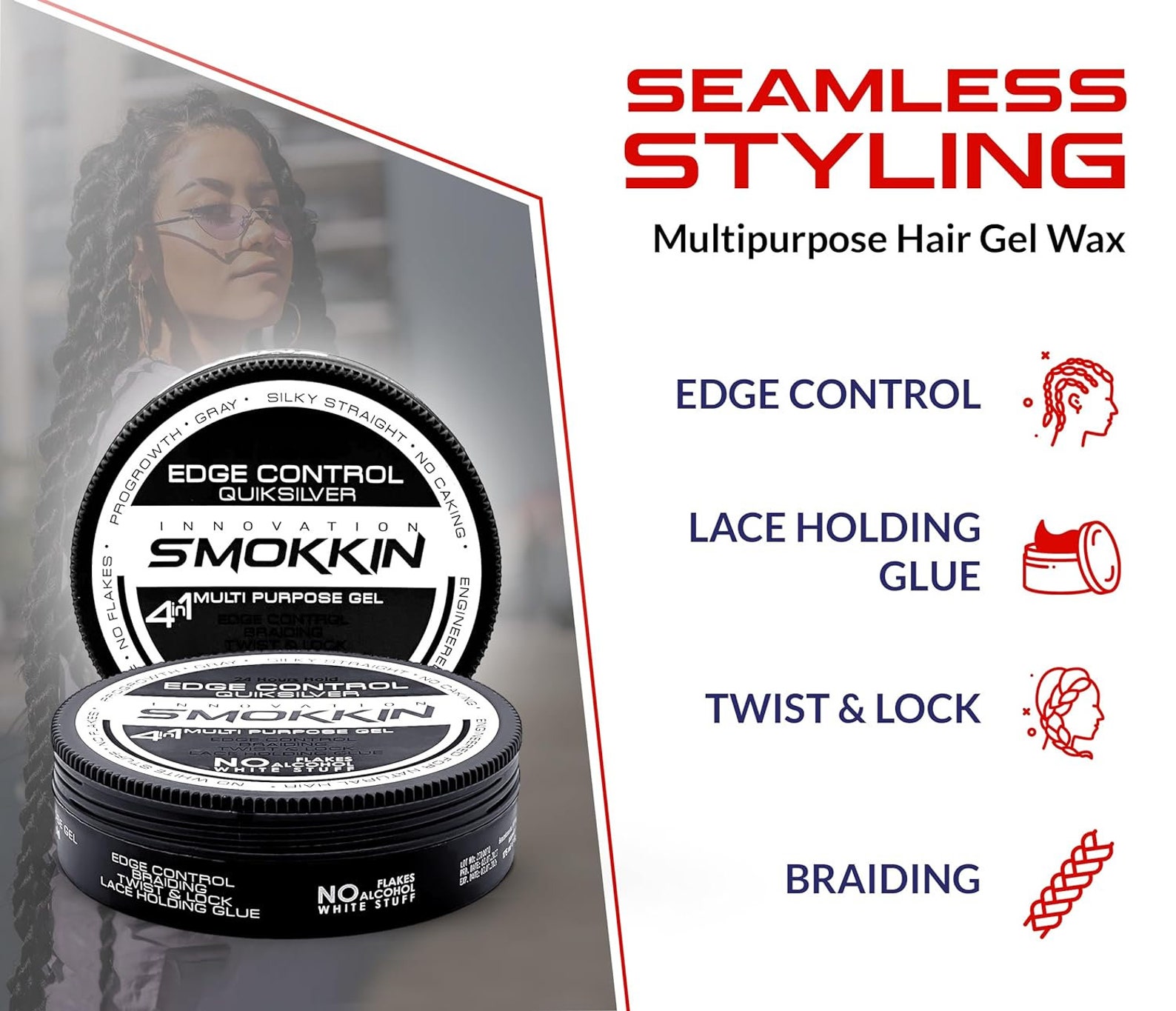 Strong Hold Hair Gel, Edge Control, Braiding Gel, Locking & Twist ...