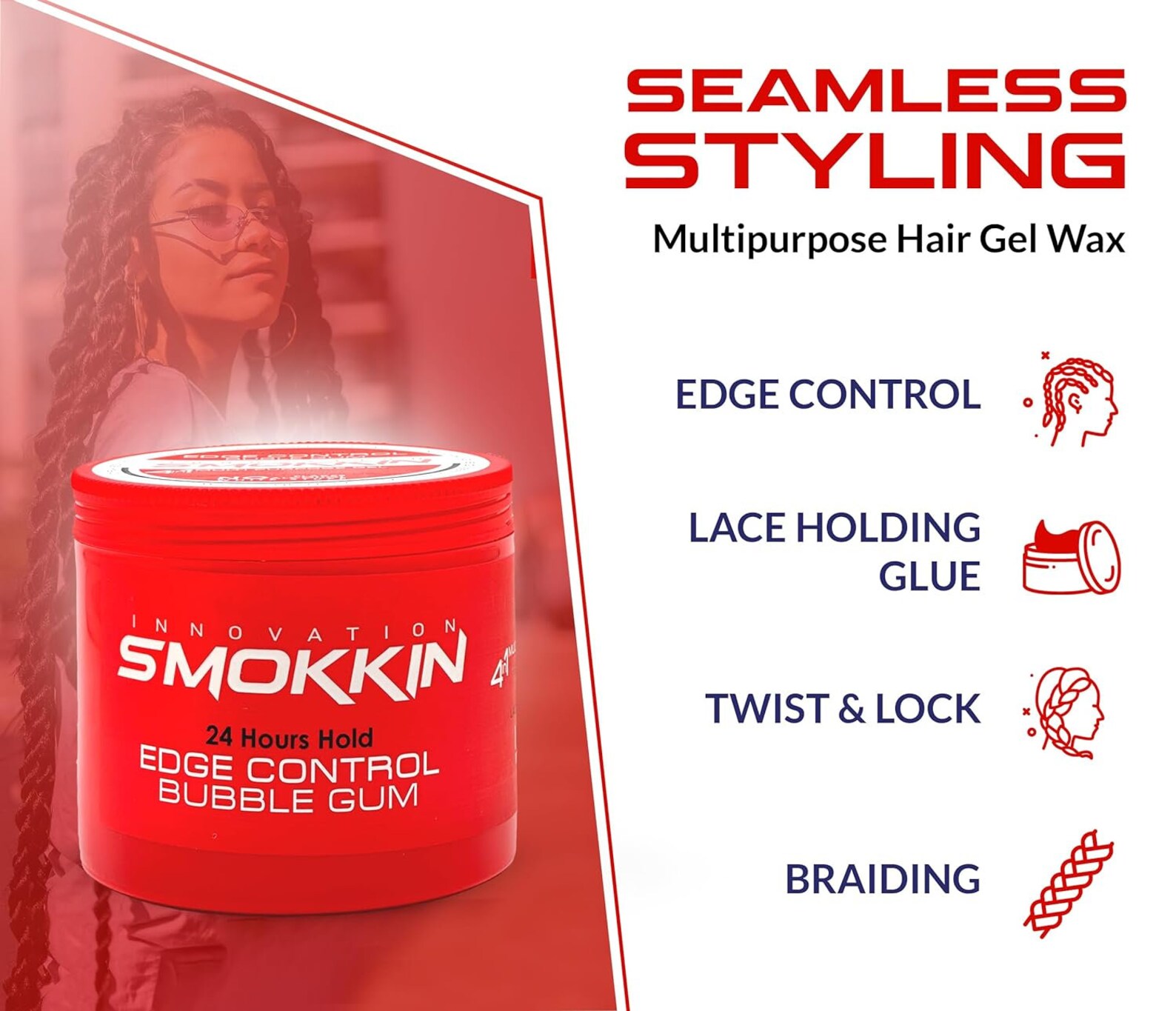 Smokkin 4-in-1 Multipurpose Professional Hair Wax- Perfect for 4c ...