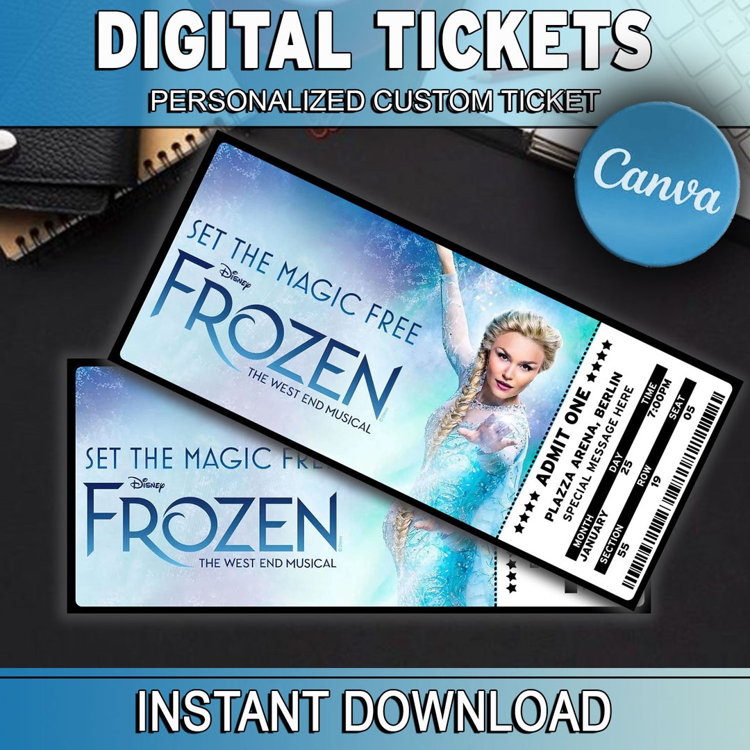 Printable FROZEN the WEST END Ticket the Musical Theater Tickets ...