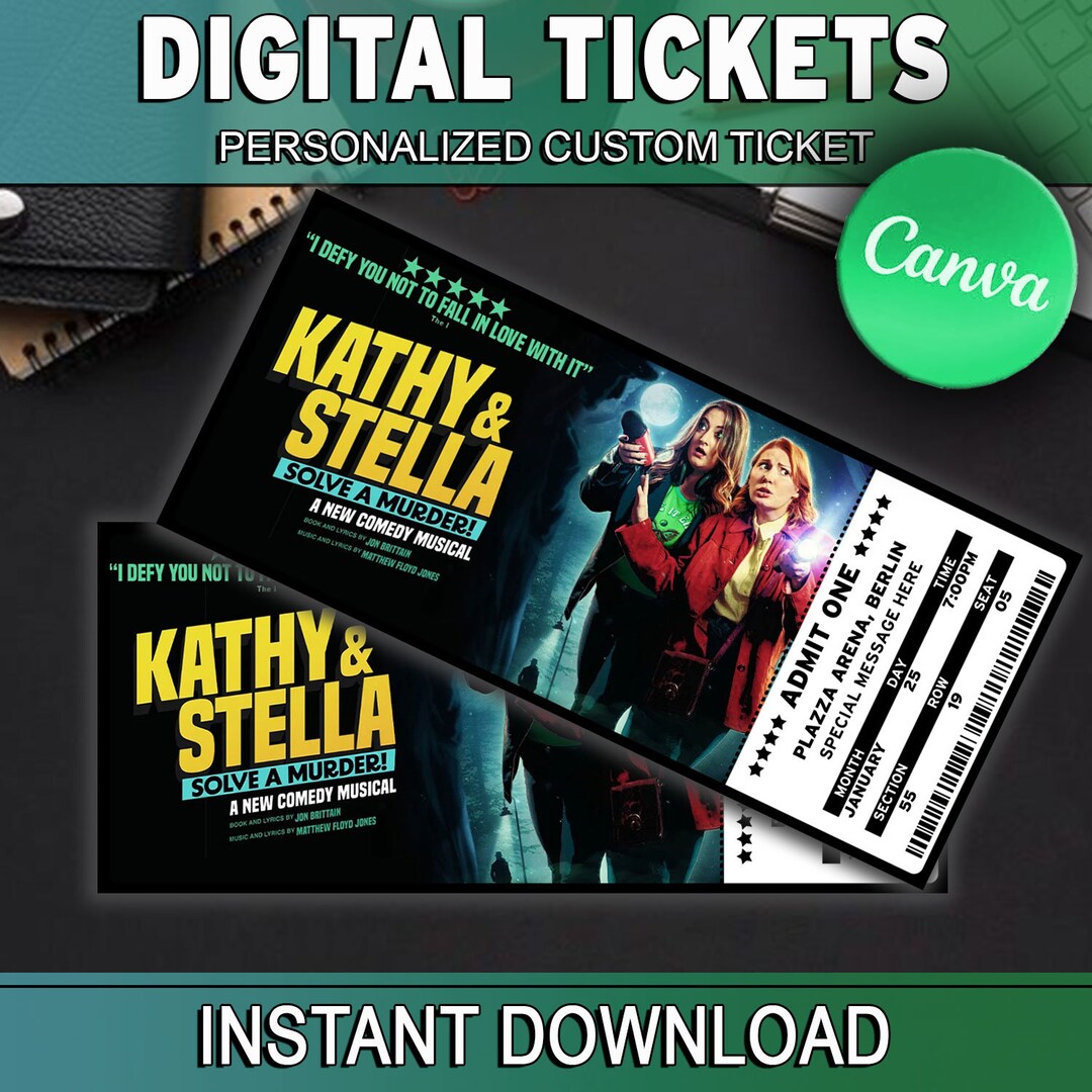 Printable Kathy & Stella Broadway Surprise Ticket, Musical Theatre Faux ...