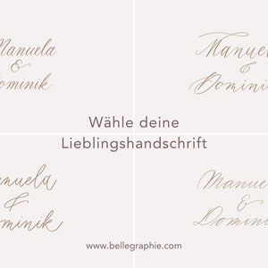 Wedding Name Card 'rosie' With Calligraphy, Watercolor Flowers and Silk ...