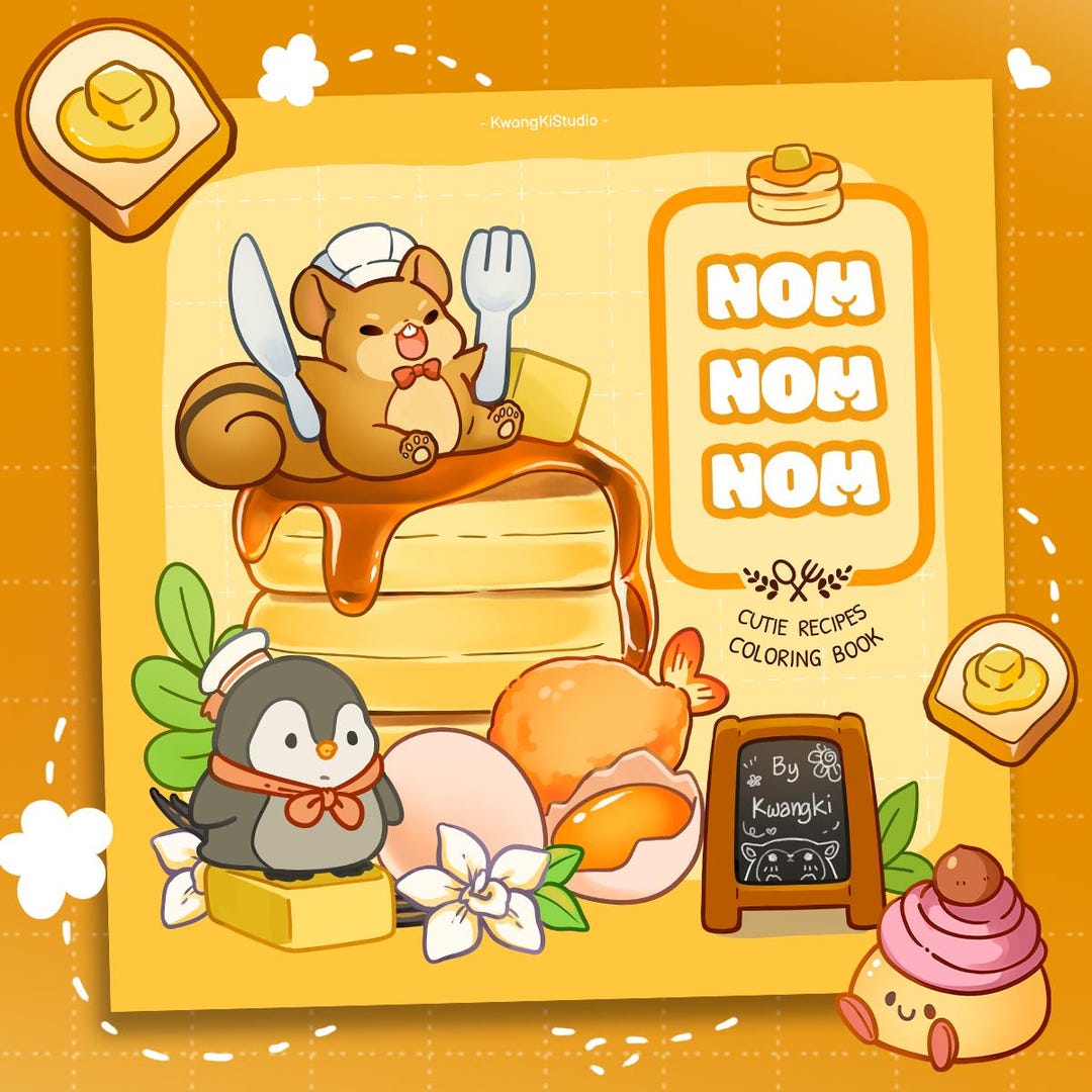 40 Coloring Pages | NOM NOM NOM Cutie Recipes Coloring Book| Cute ...
