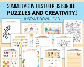 Beach Activity Pack Printable Bundle for Kids - Etsy