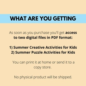 Summer Activities for Kids Printable Bundle, Summer Puzzle Activities ...