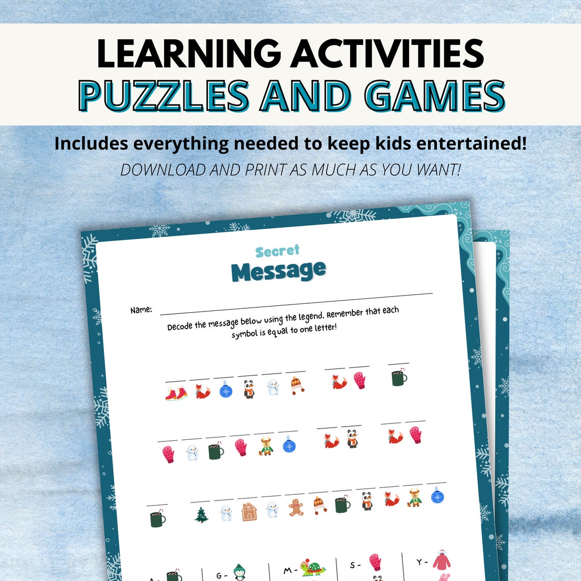Winter Activities for Later Elementary Grades Printable, Literacy ...