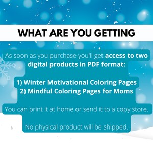 Motivational Coloring Pages Bundle, Mindful Coloring Printable, Winter ...